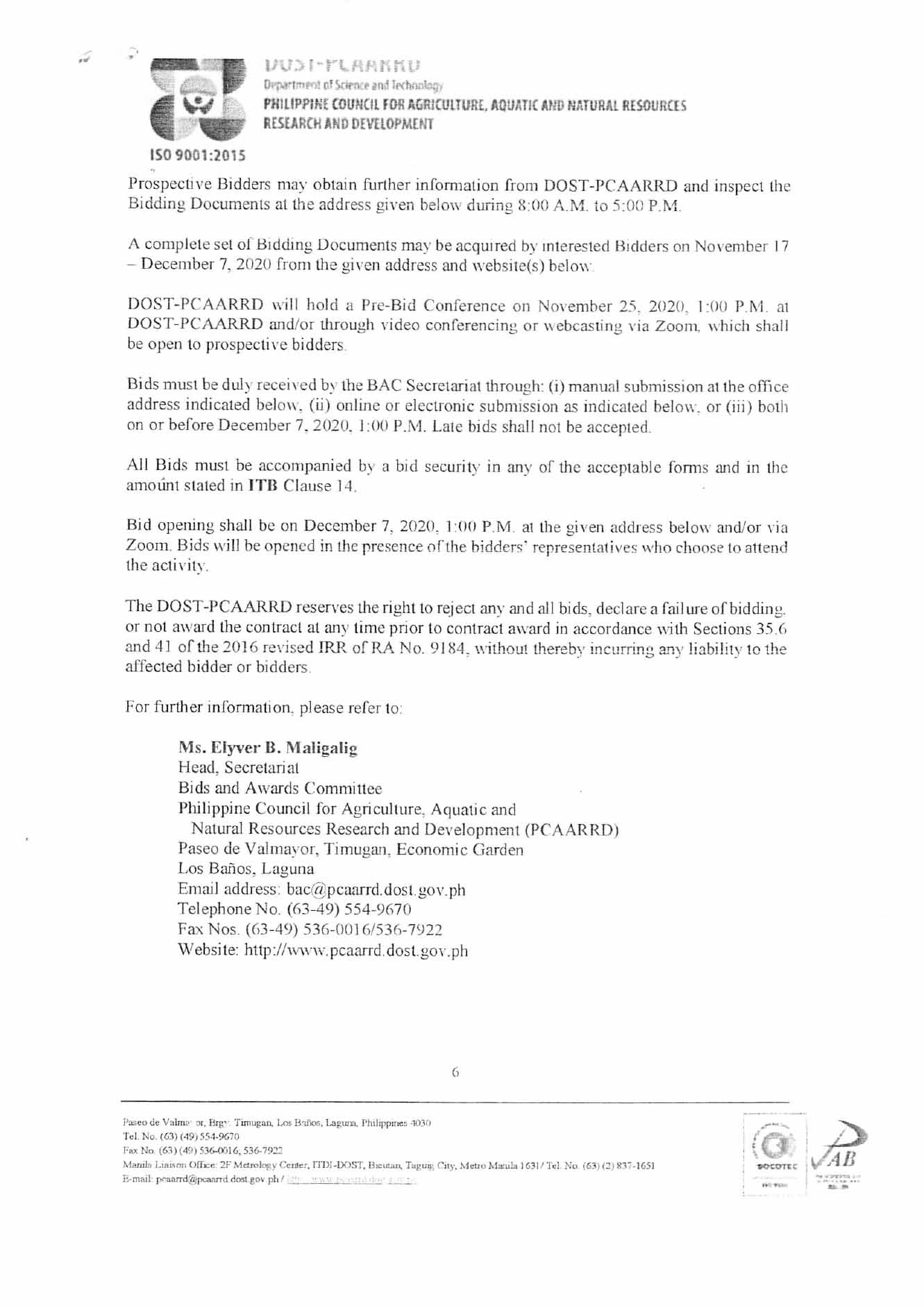 DOST-PCAARRD's Invitation to Bid (Supply and Delivery of ICT Equipment ... DOST-PCAARRD's Invitation to Bid (Supply and Delivery of ICT Equipment ...